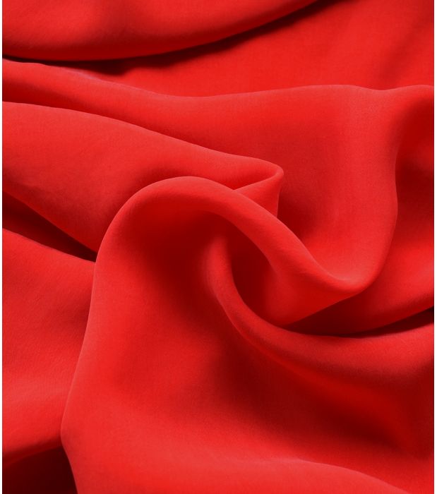 Tissu Cupro rouge vermillon