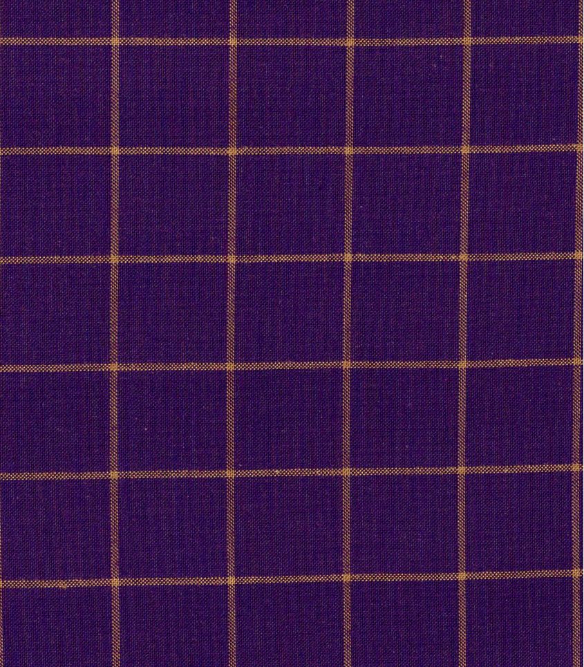 Tissu coton bio Grid - Plum / mustard
