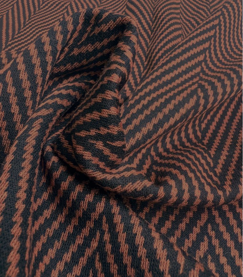 Tissu Jersey Milano souple - chevron rouille