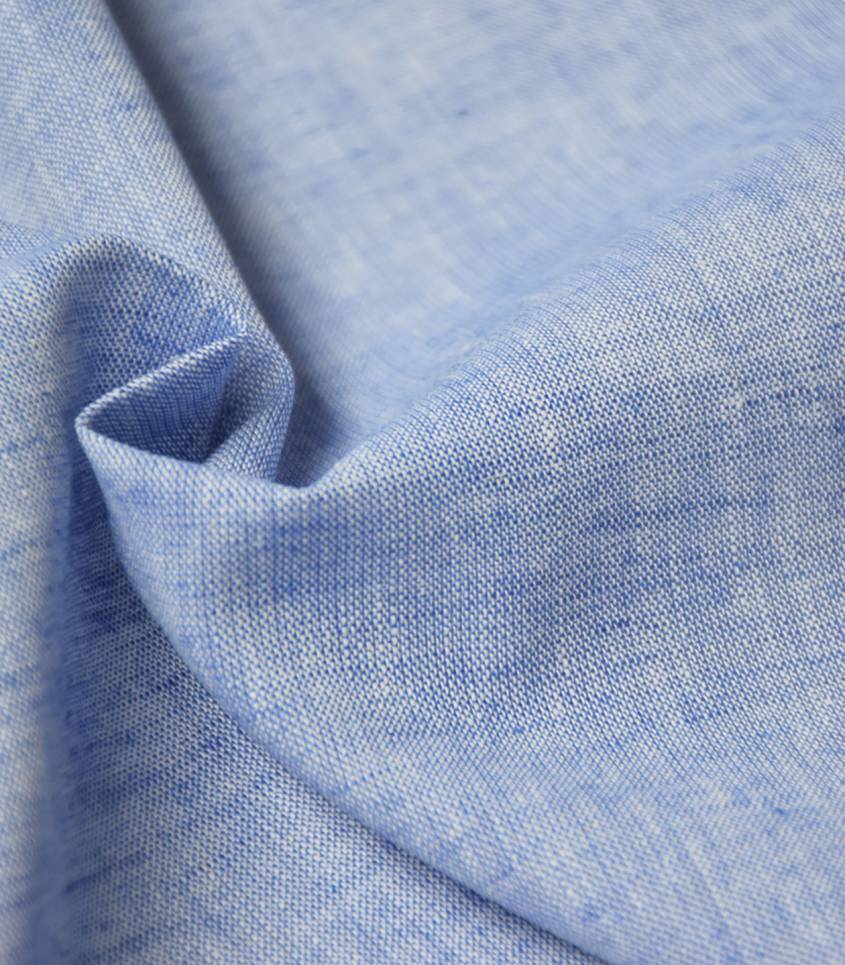 Tissu Lin/coton bleu azur