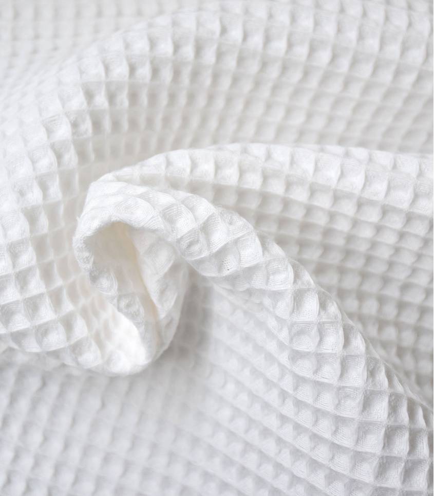 Tissu coton Nid d'abeille - Blanc Tissu coton Nid d'abeille - Blanc